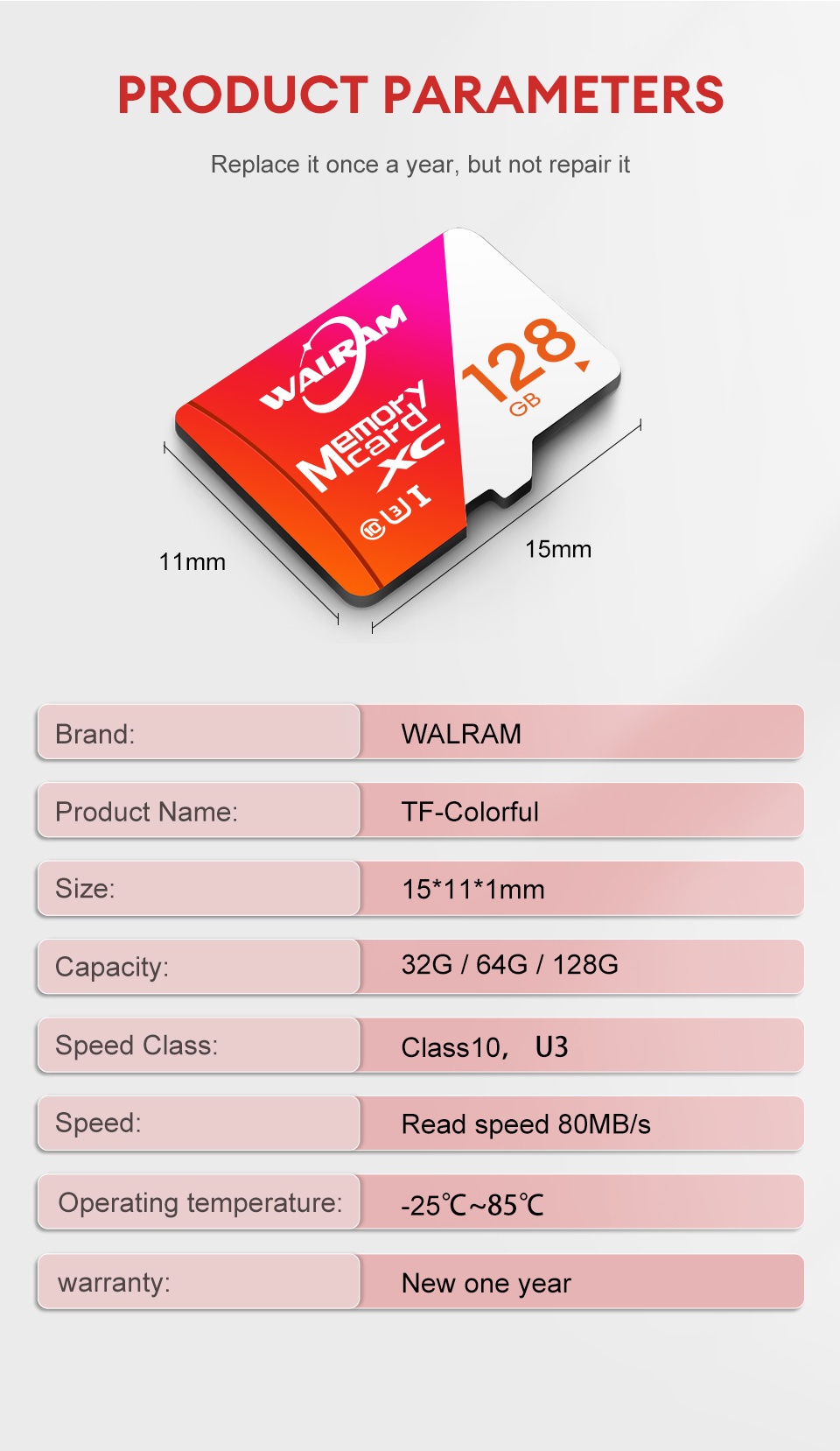 WALRAM Memory Card 32GB 64GB 128GB A1 U3 Class10 for Cell Phone Car ...