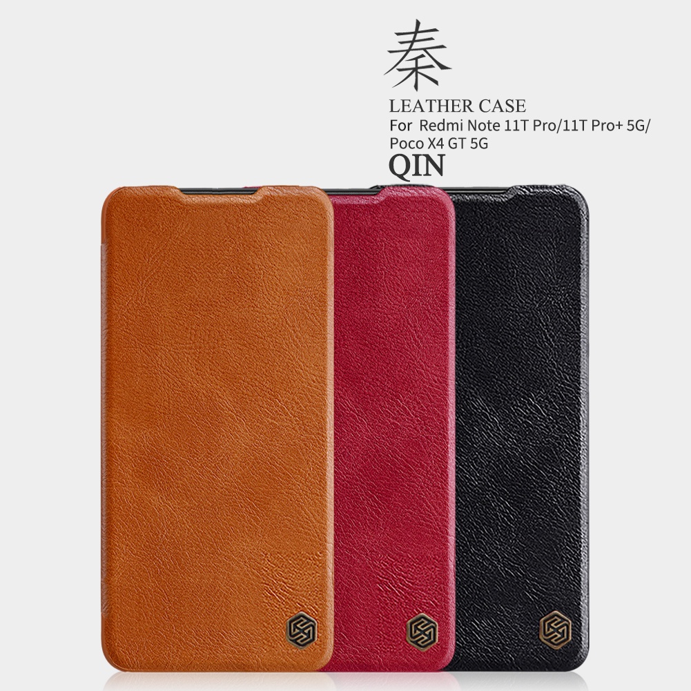 Redmi Note 12T Pro 5G Case Nillkin Qin Series PU Leather Flip Case for ...