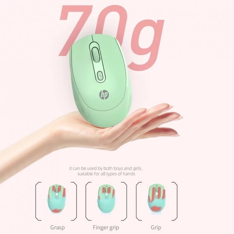 HP 2.4G Bluetooth Wireless Silent Mouse Anti-slip Grille Roller 1600DPI ...