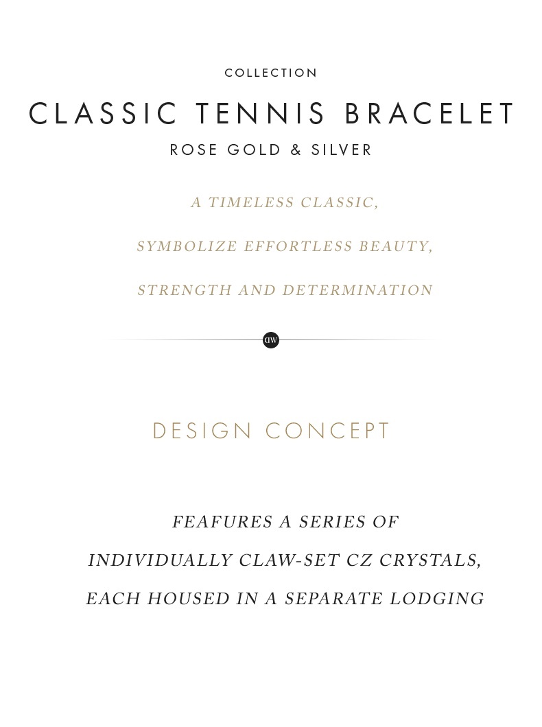 Daniel Wellington Classic Tennis Bracelet Rose Gold Siver Gold