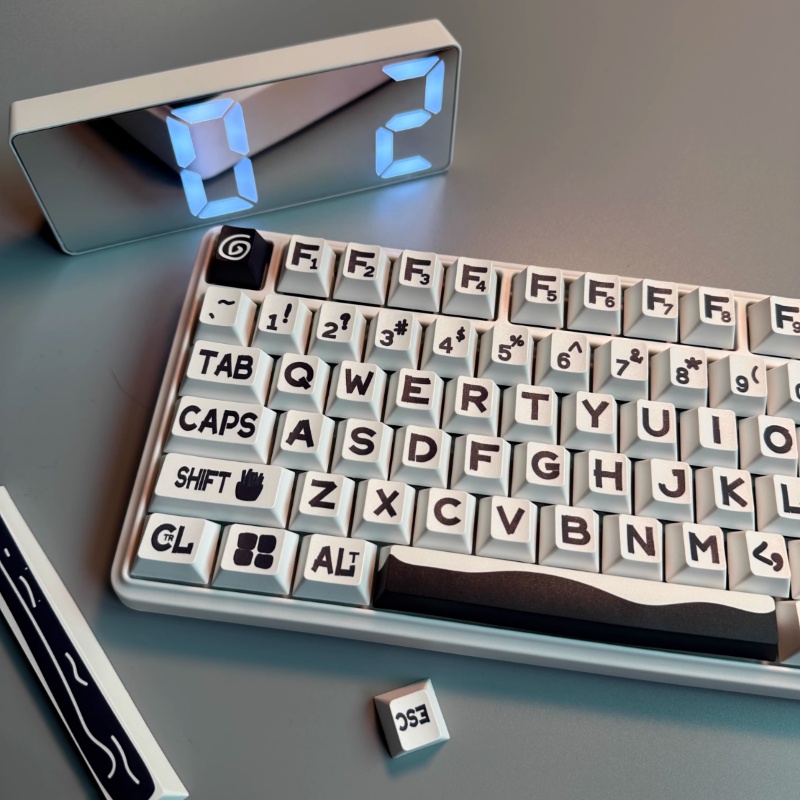 Big Font Keycaps Cherry Profile Minimalist PBT Dye Sub Mechanical ...