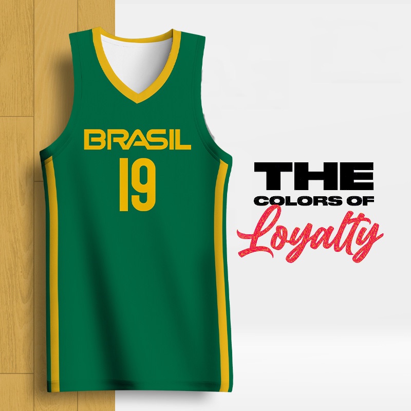 Basketball Jerseys For Men Full Sublimation Nation Brazil Letter ...