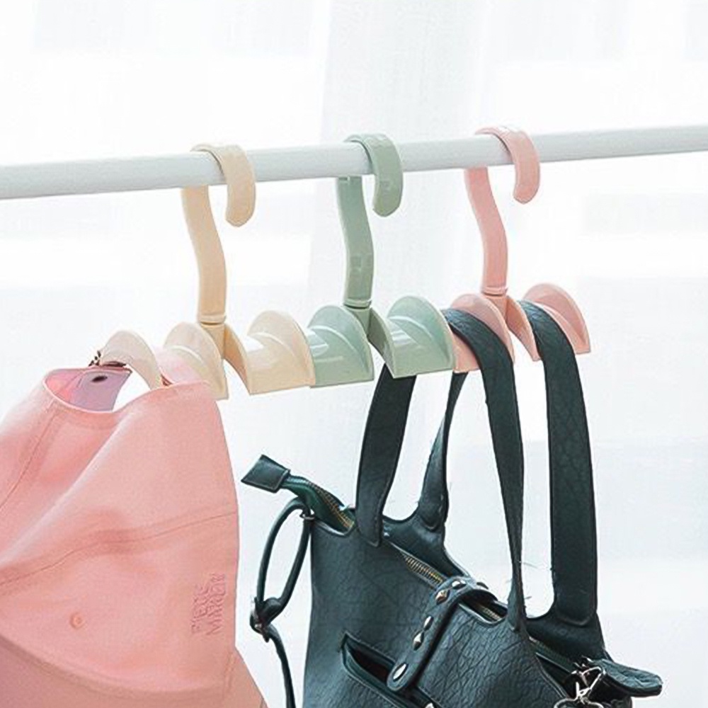 Multifunctional Rotating Storage Rack Bag Hanger Without Punch Clothes ...