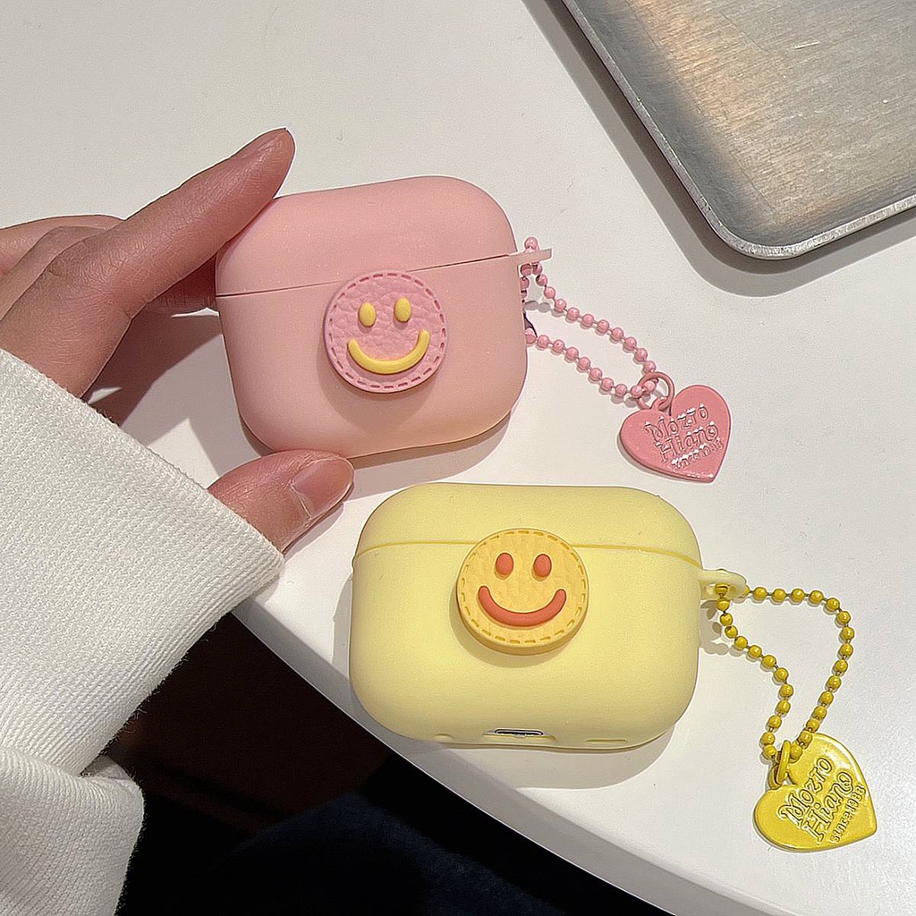 Casing For Airpods Pro 2 1 3 Candy Color 3D Smile Face Decor Earphone ...