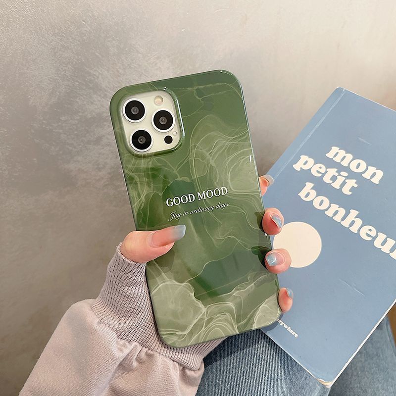 Green Background Texture English Phone Case for iPhone 12 13 11 14 Pro ...