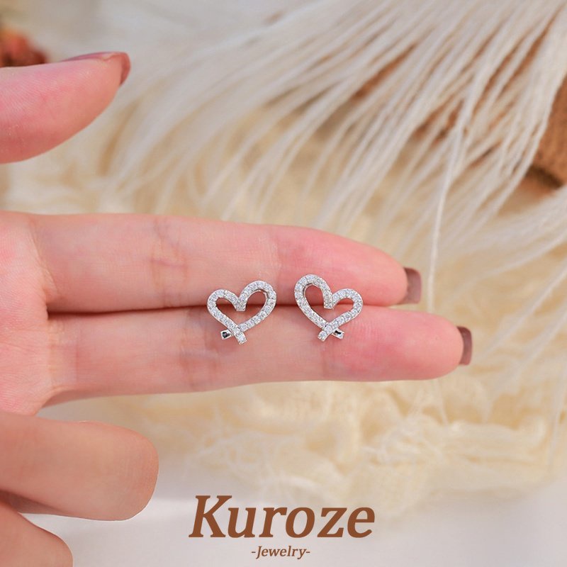 Kuroze 925 Silver New Heart-Shaped Trend Fashion Sweet Girly Heart ...
