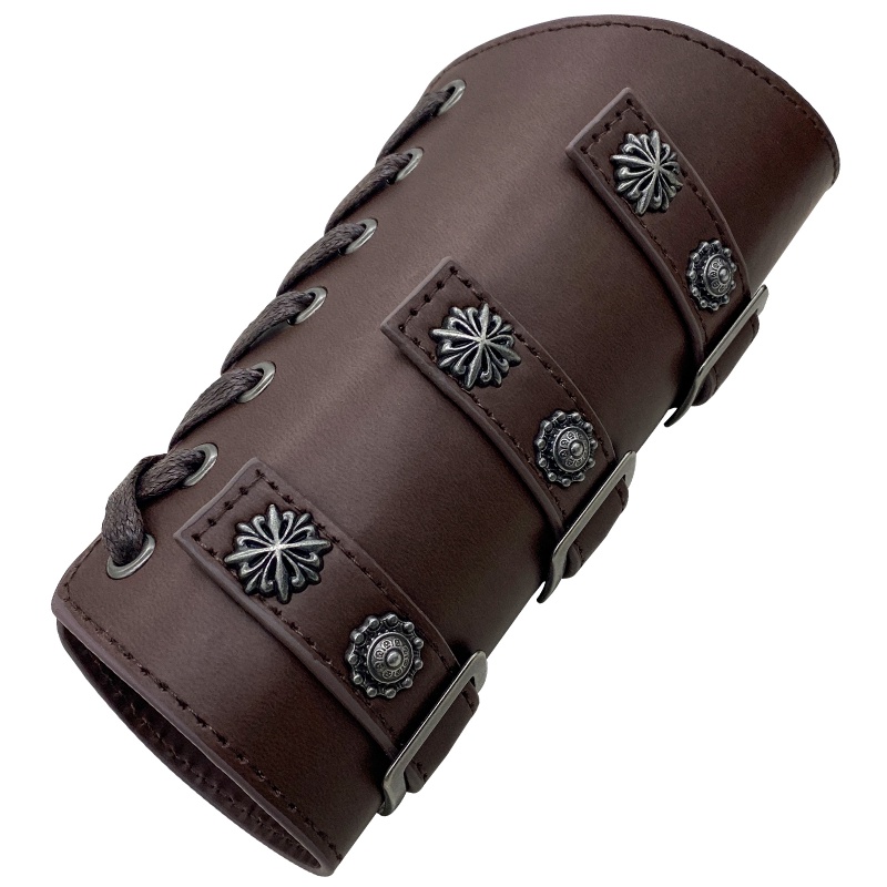 Medieval Renaissance Viking Barbarian Leather Arm Guard Bracer Nordic ...
