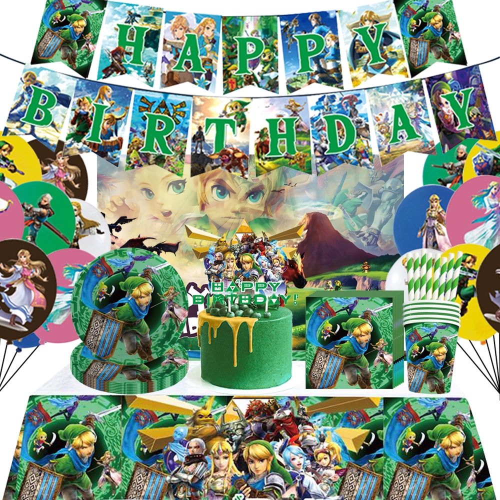 Zelda Legend Game Theme Kids Party Tableware Supplies Zelda Birthday ...