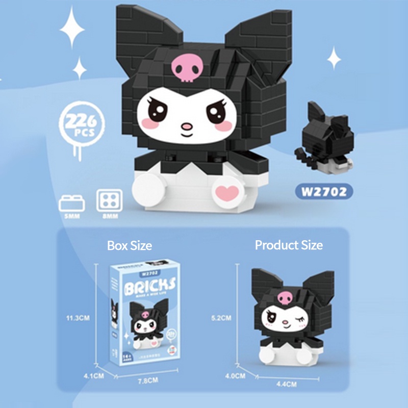 Cartoon Kuromi Building Blocks Cute Particle Building Block Education ...