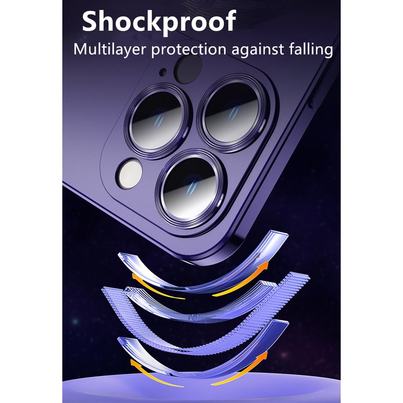 For iPhone 11 12 13 14 Pro Max Plus Frosted Texture PC Slim Lens Camera ...