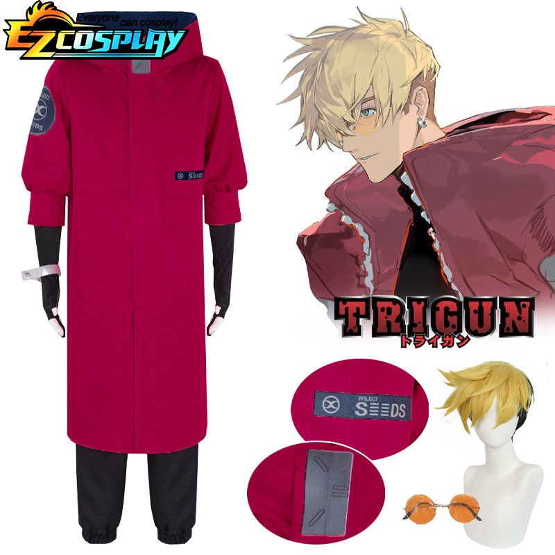 Anime Trigun Vash the Stampede Jacket Coat Uniform Wig Cosplay Costume ...