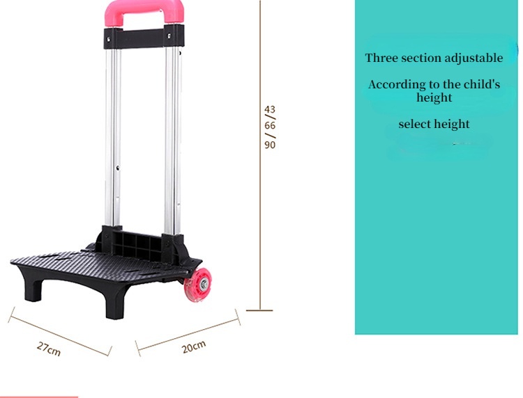 【PH Stock】ZIRANYU New Foldable Students School bag Trolley Tie rod Cart ...