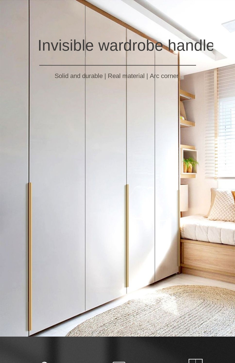 Cabinet Door Cabinet Seam Long Handle Wardrobe Invisible Handle Cabinet ...