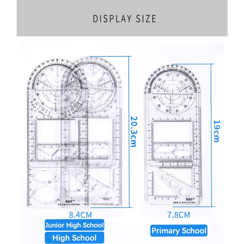 Multifunctional Drawing Ruler Geometric Function Drawing Measuring ...