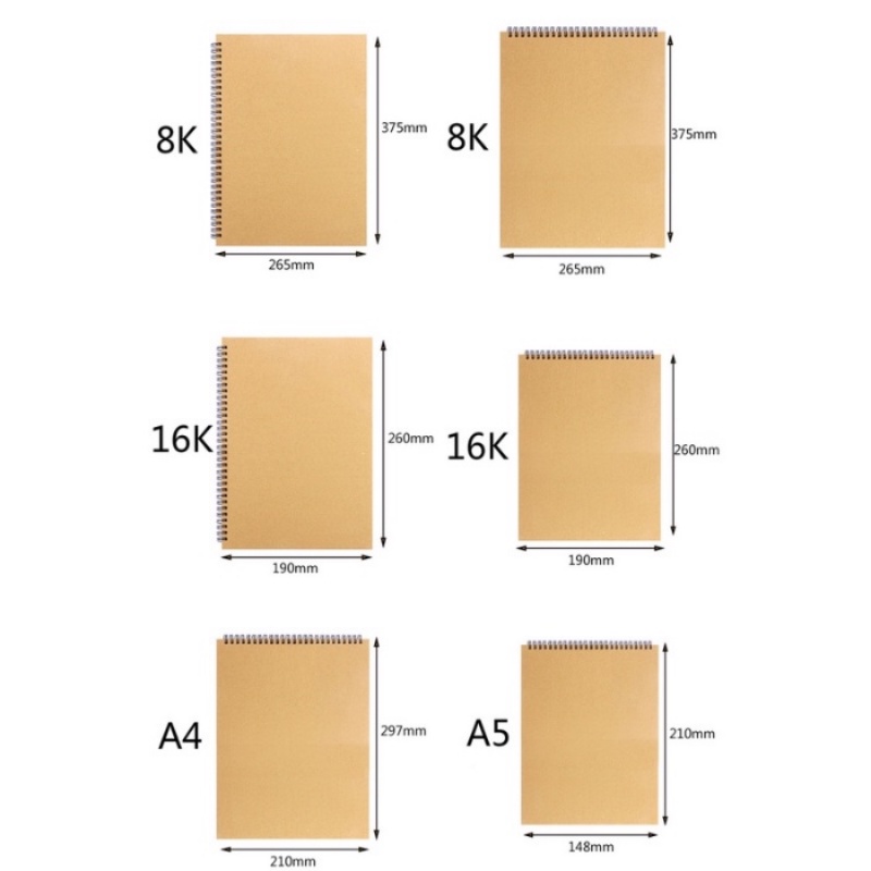 Sketchbook 8K 16K A4 A5 for Art Student 30 Sheets Quality Thick Paper ...