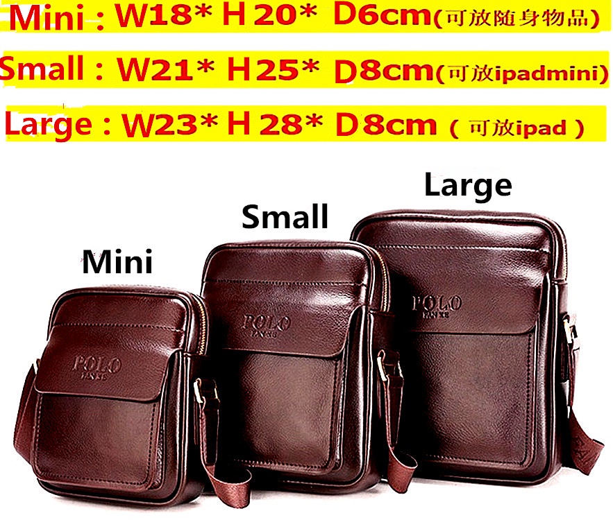 POLO Men"bag Genuine Leather shoulder bag for men side backpack satchel ...