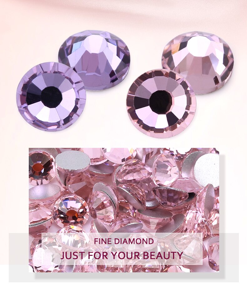 Crystal Amethyst Gems Non HotFix Rhinestone Flatback Glass Nail ...