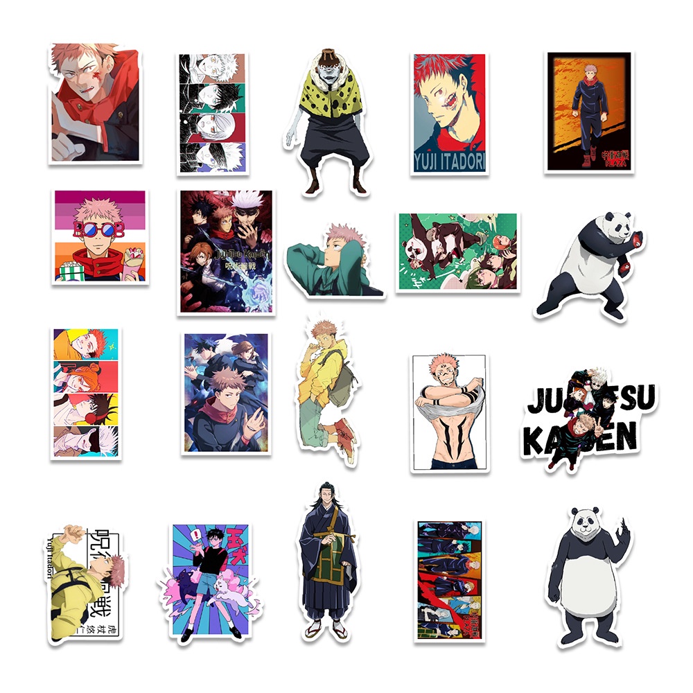 MUYA 50pcs Japanese Anime Jujutsu Kaisen Stickers Waterproof Cartoon ...