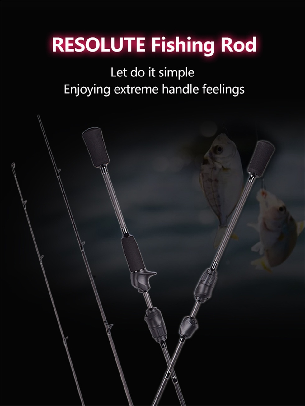 Mavllos RESOLUTE Ultralight Bass Fishing Rod with 1.8m 1.98m 2.08m Lure ...