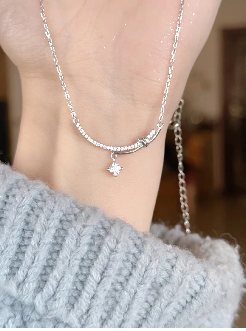 Cod Temperament Entry Lux Niche Micro Inlaid Zircon Smiley Clavicle ...