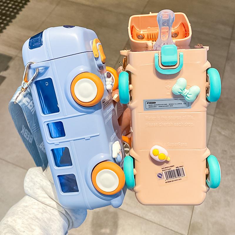 500ml Children Car Water Bottles with Straw Creative botol air viral ...
