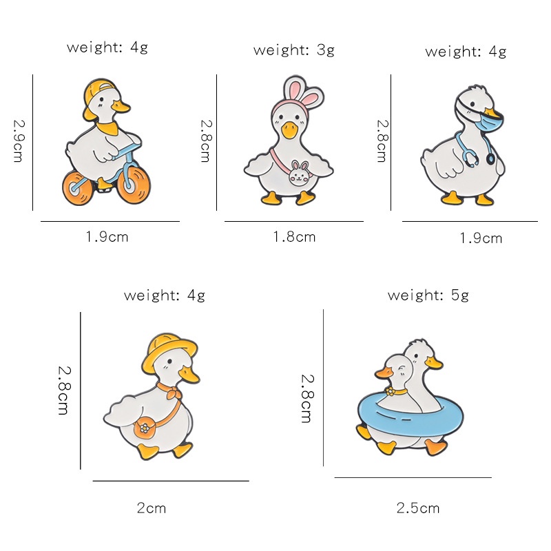 Cute Duck Enamel Pin Animal Brooches Funny Little Yellow Duck Brooch ...