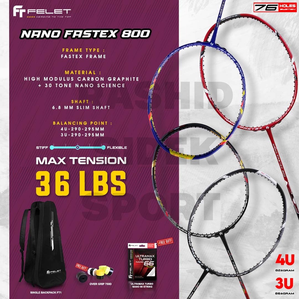 FELET Nano Fastex 800 [Foc Single Back Pack String Grip] Max-36LBS ...