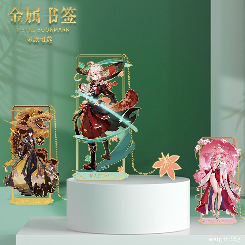 Genshin impact Metal bookmark Hutao Scaramouche Nahida Zhongli Anime ...