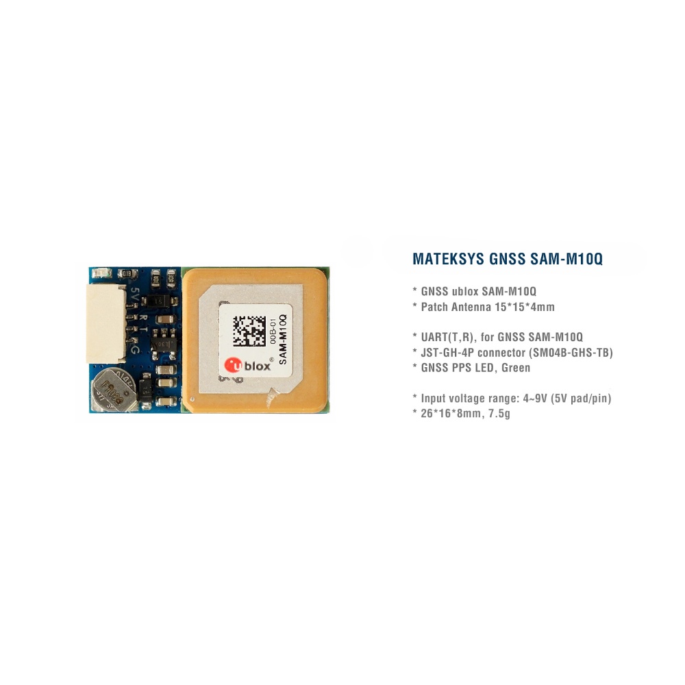 Matek Systems GNSS SAM-M10Q Ublox SAM-M10Q GPS 4~9V Patch antenna 15*15 ...