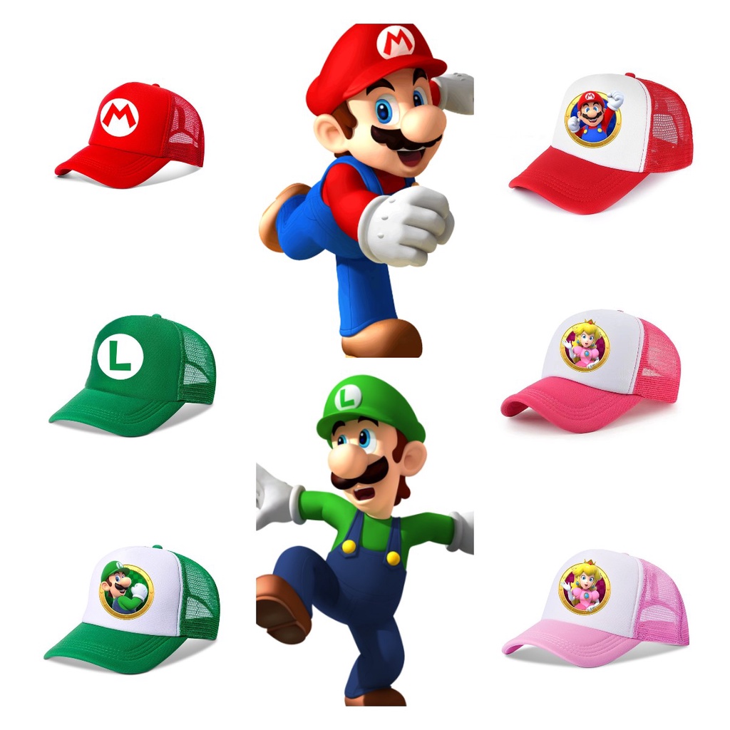 Super Mario Bros Hat Mario Cartoon Cap Mario Hat for Kids Cute Cartoon ...