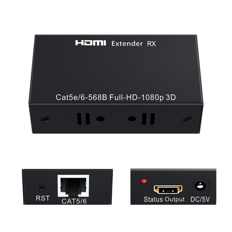 60M HDMI Extender over Cat5e/6 Cable 1080P HDMI to Ethernet RJ45 ...