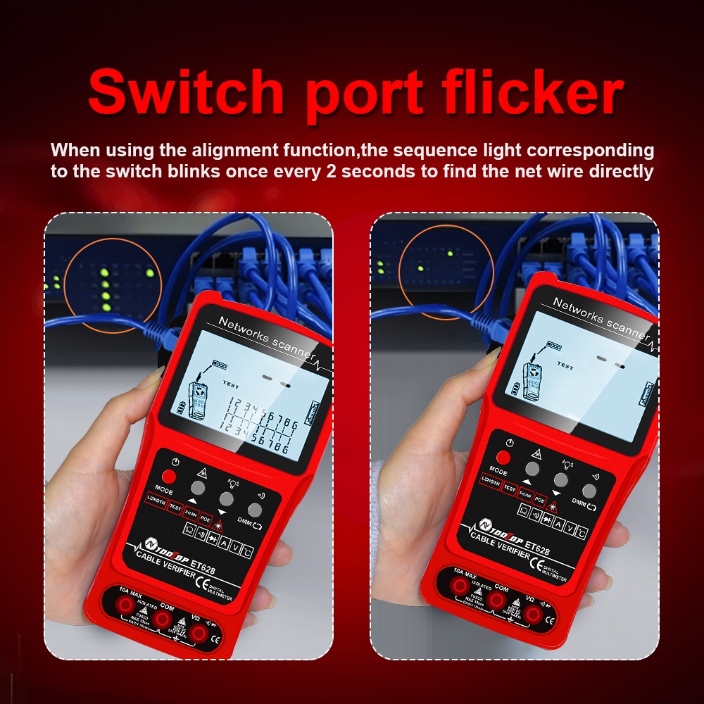 3in1 Multimeter Network Cable Tester Visual Fault Locator Analogs ...