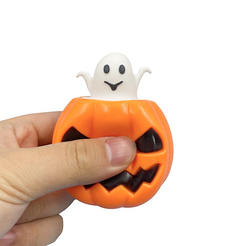 Pumpkin Ghost Decompression Toy Thermoplastic Rubber Squeeze Bouncy ...