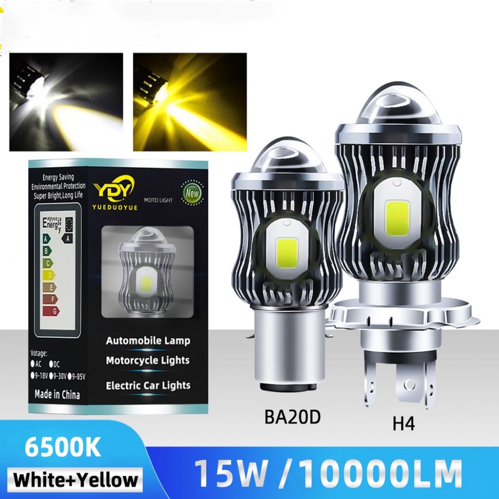 10000Lm H4 LED Moto BA20D LED motorcycle headlight lamps csp lens white ...