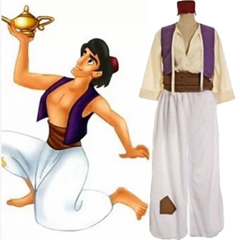 Adult Men Prince Aladdin Cosplay Costume Outfit Party Fancy Dress Suit ...