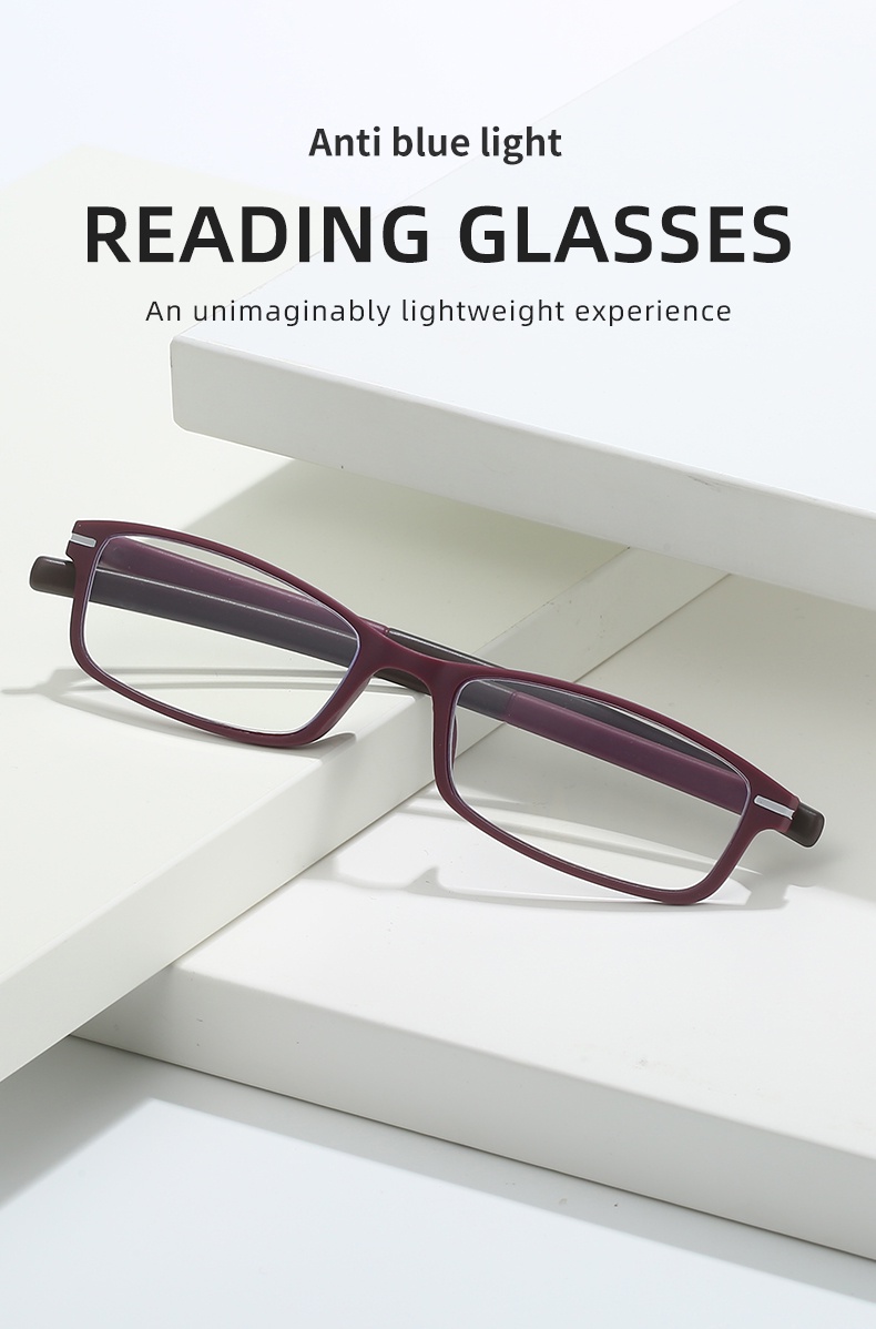 TY281 1pc TR Squared Frame PC Temples Colorful Fashion Elderly Presbyopia Unisex Reading Glasses ...