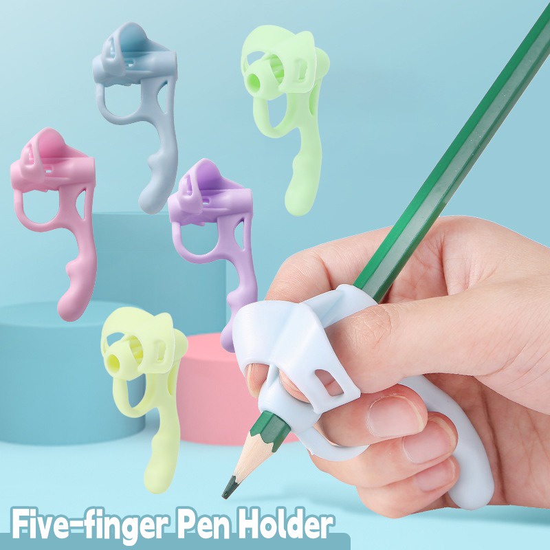 [Wholesale Price]Five Fingers Pen Holder / Silicone Student Writing ...