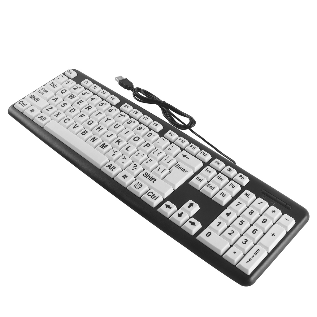 Traditional Keypad Large Font Bold Keyboard 107 Keys Keyboard Wired ...