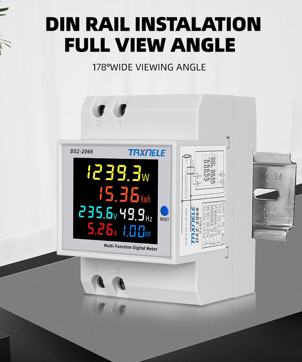 D52-2066 6IN1 AC monitor 110V 220V 100A Voltage Current Power Factor ...