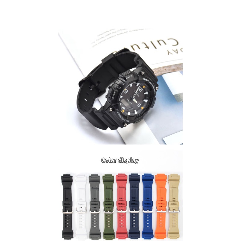 For Casio Men's W-S200H/215/216H Accessories 5208 Rubber Original ...