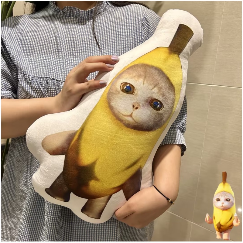 Banana Cat Happy Cat Keychain Meme Plush Toys Cute Plush Kawaii Doll ...