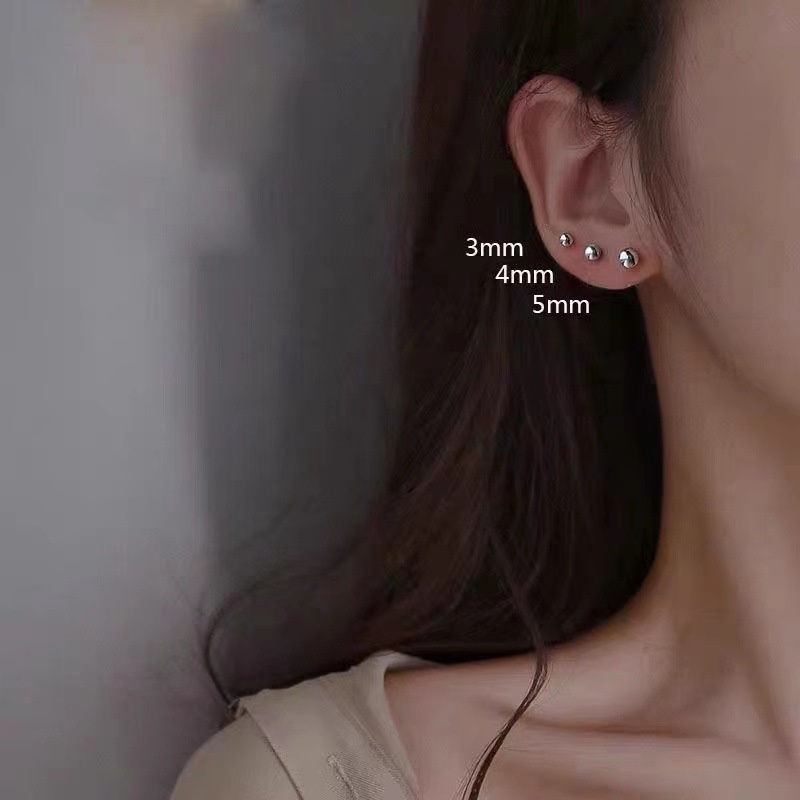 Titanium Steel Screw Tightening Buckle Stud Earrings Female Gold Plated ...