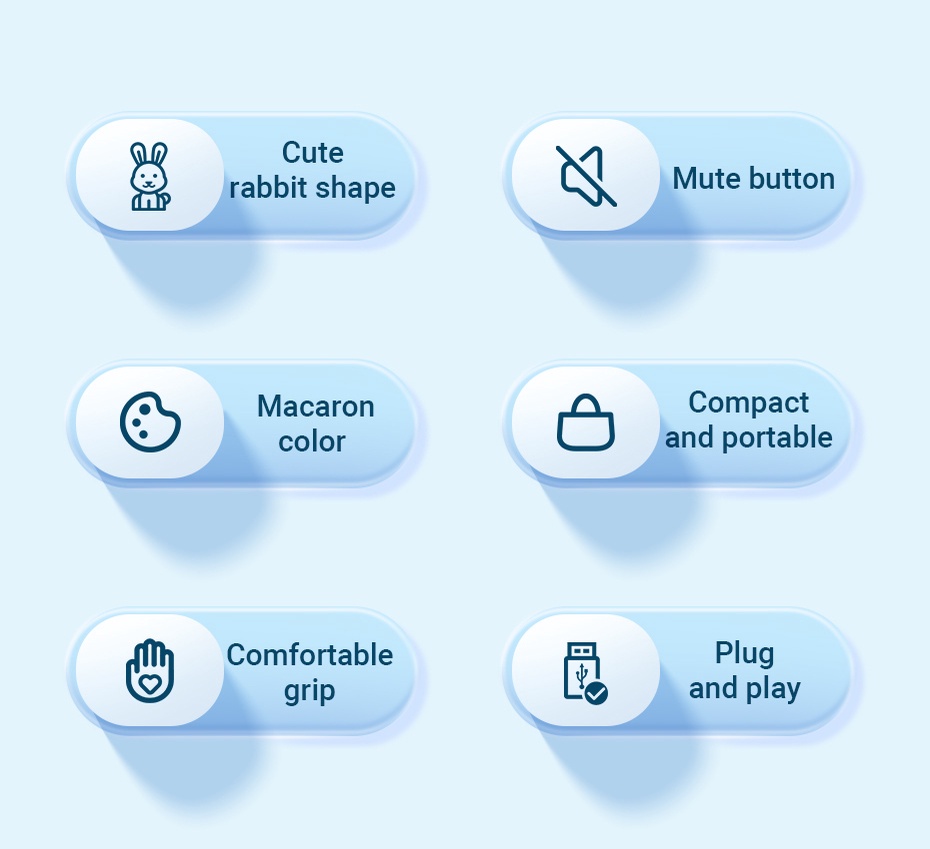 HOCO Original M6 Cute Rabbit Ear Silent Wireless Mouse for Laptop ...