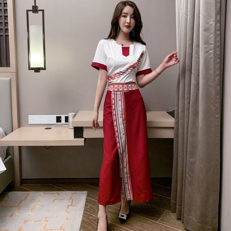 Women Massage Clothes Red Thai Style Female Sauna Foot Bath Uniforms ...