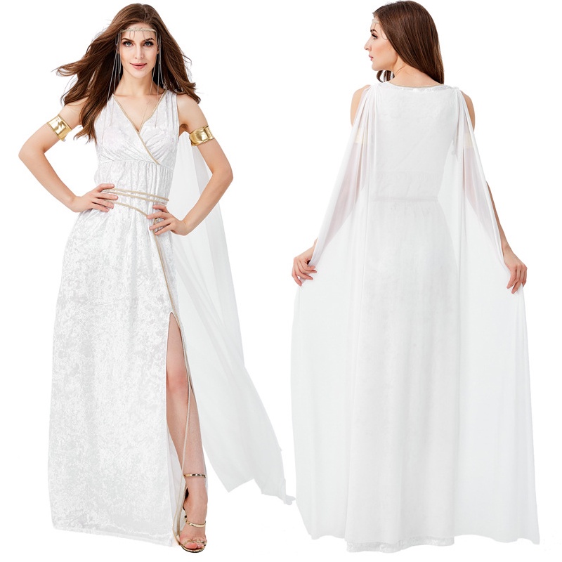 Sexy Greek Goddess Cosplay Costume White Dress For Adults Women Roman ...