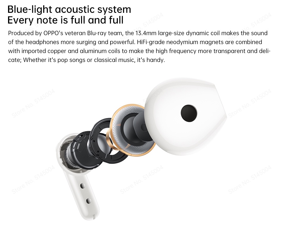 OPPO ENCO R2 TWS Earphone Wireless Bluetooth 5.3 Earbuds AI Noise ...