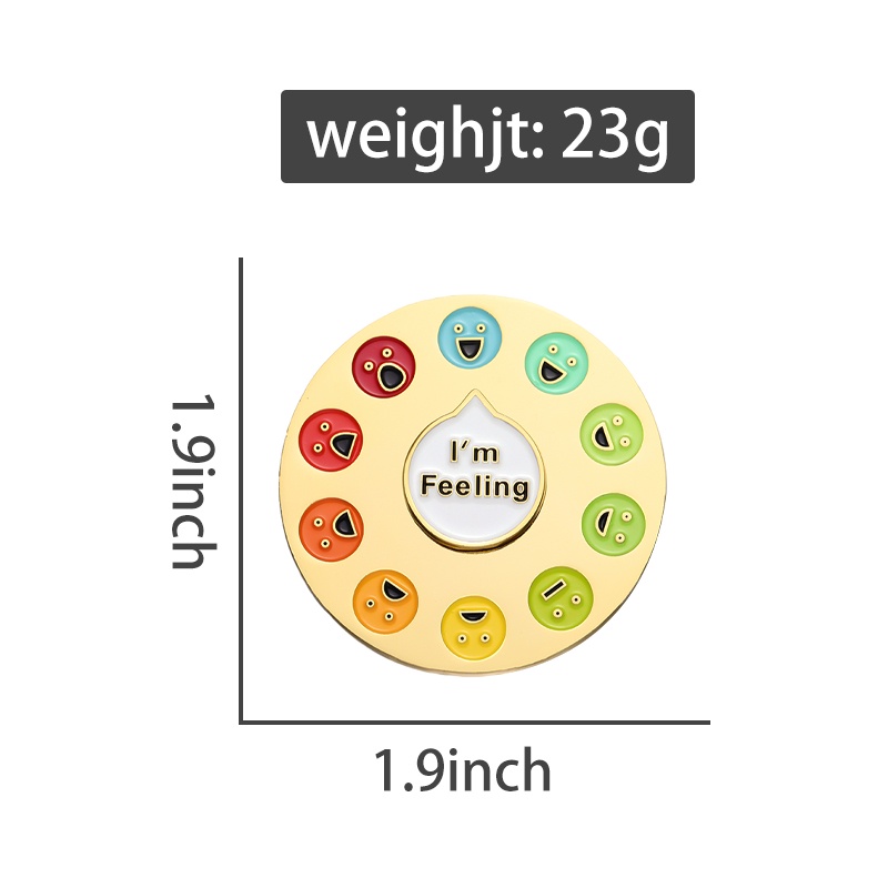 11 Styles Mood Adjustable Enamel Brooch Mood Management Rotating Social ...