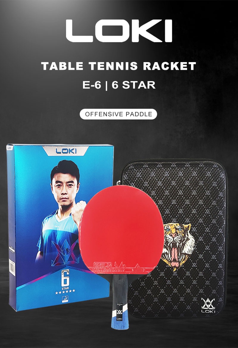 LOKI E6 Table Tennis Racket 6 Star 5+2 Carbon Blade Offensive Ping Pong ...