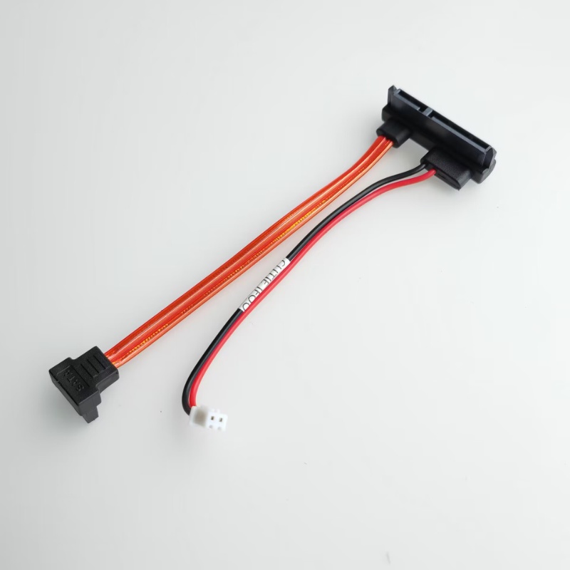 90 Degree Right Angle 7+15 Pin 22Pin SATA Data 2Pin Power Cable for ...