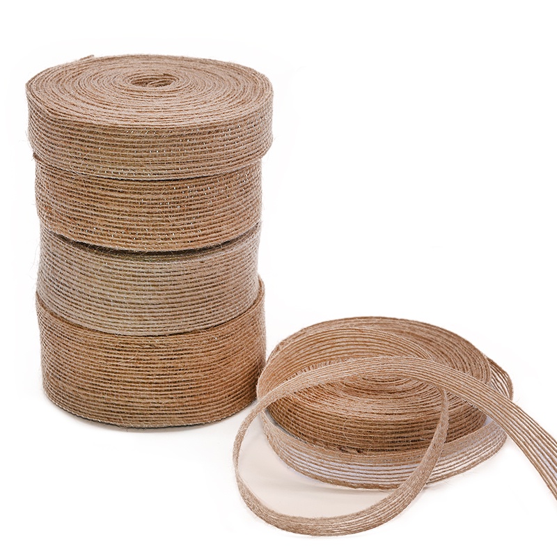 10m/roll Vintage Natural Jute Burlap Ribbon Gift Packing Hemp Rope Home ...